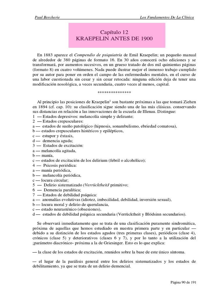 Kraepelin's Early Psychiatric Classification System and the Influence ...