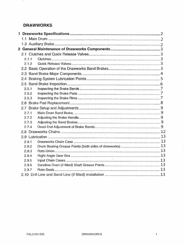 Drawworks Service | PDF | Nut (Hardware) | Clutch