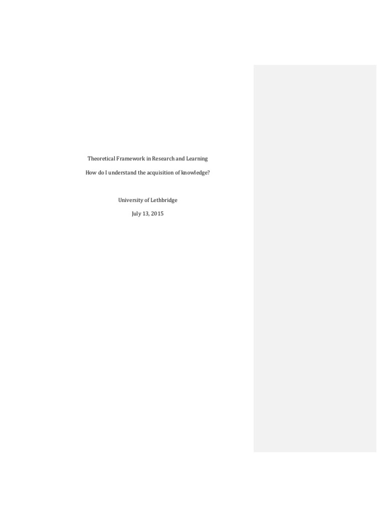 Theoretical Framework - Sample | PDF | Constructivism (Philosophy Of ...