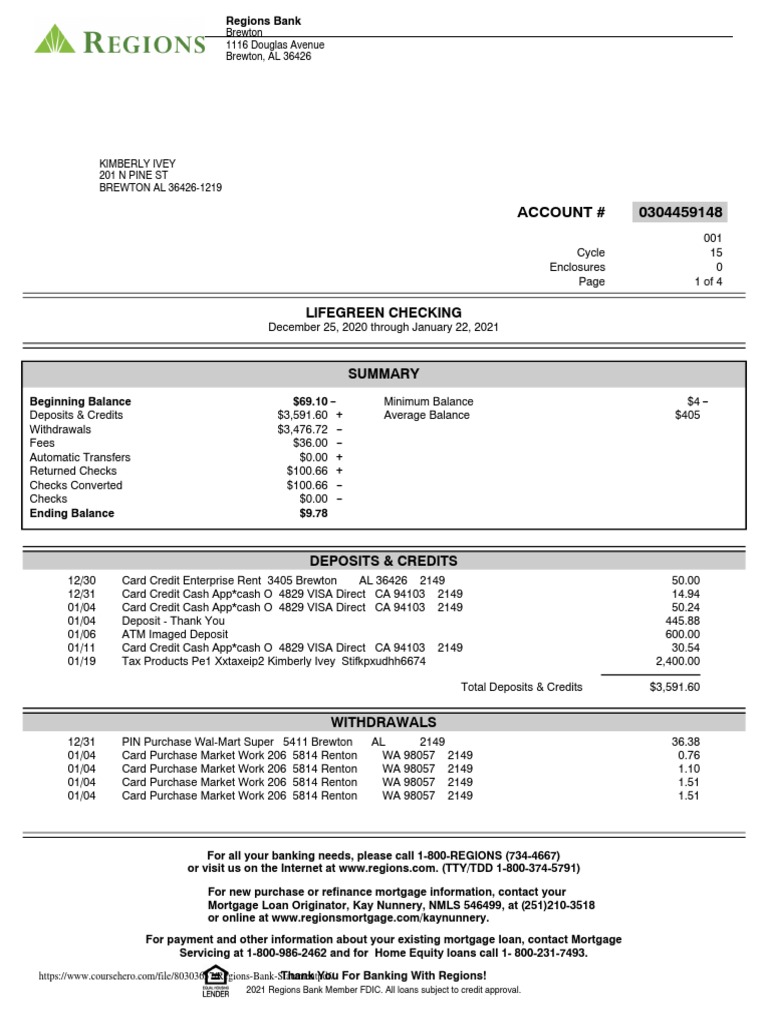 Account # 0304459148: Lifegreen Checking | PDF | Forgery | Banks
