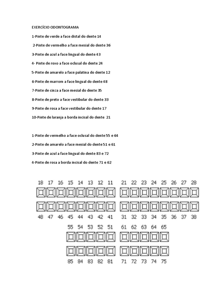 Exercício Odontograma | PDF