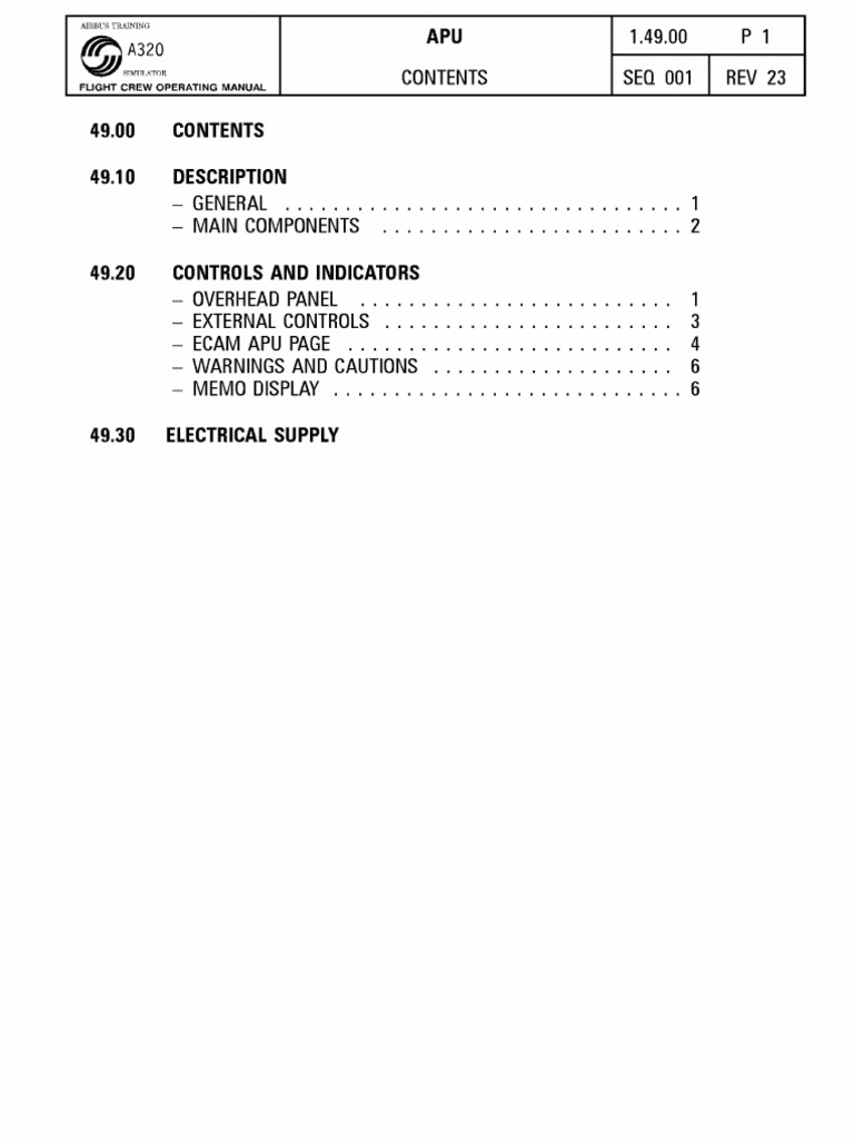 A320-Auxiliary Power Unit | PDF
