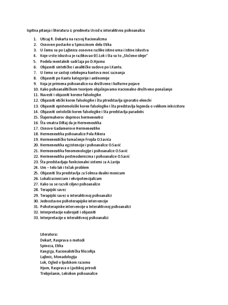 Ispitna Pitanja I Literatura Iz Predmeta Uvod U Interaktivnu ...