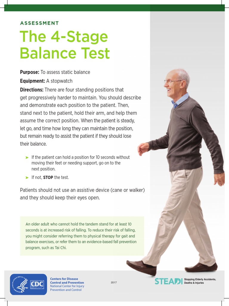 4 Stage Balance Test Print | PDF | Balance (Ability) | Diseases And ...