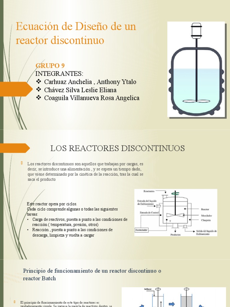 Reactor Discontinuo Tarea | PDF | Reactor Quimico | Cambio