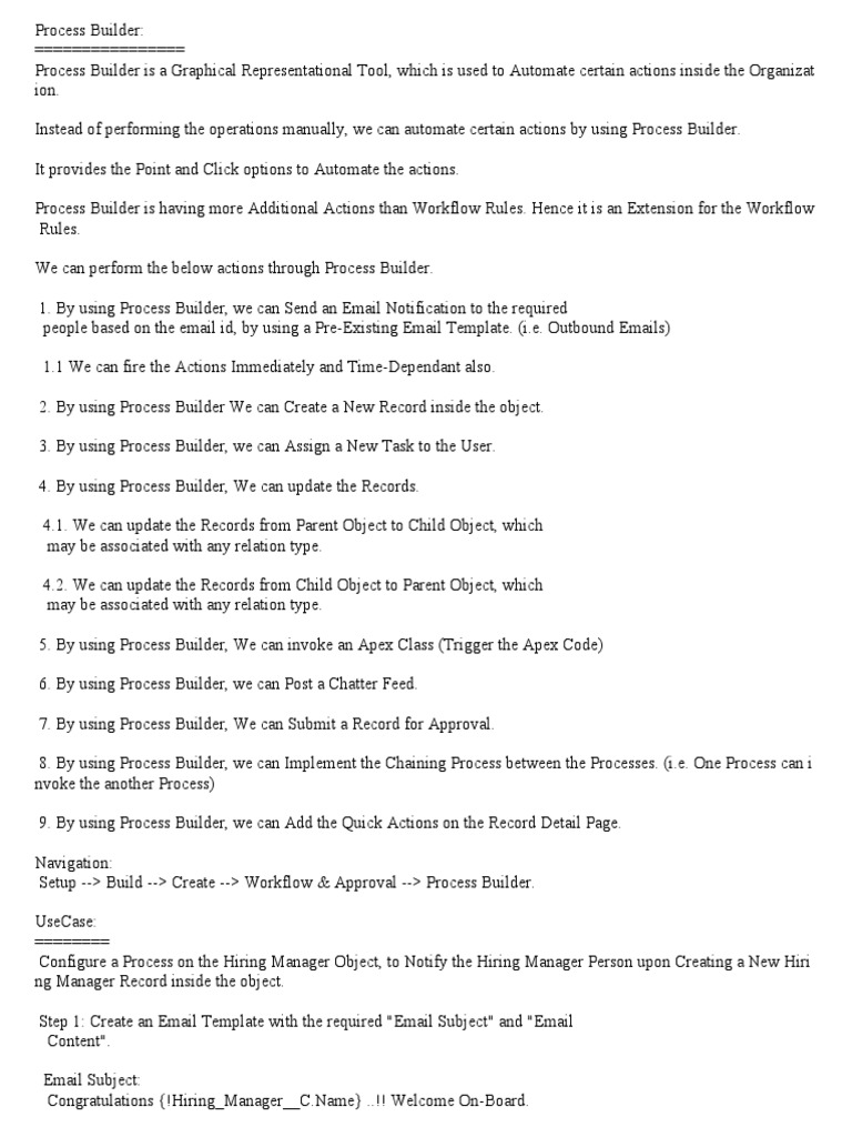Process Builder | PDF | Information Technology | Information Technology Management