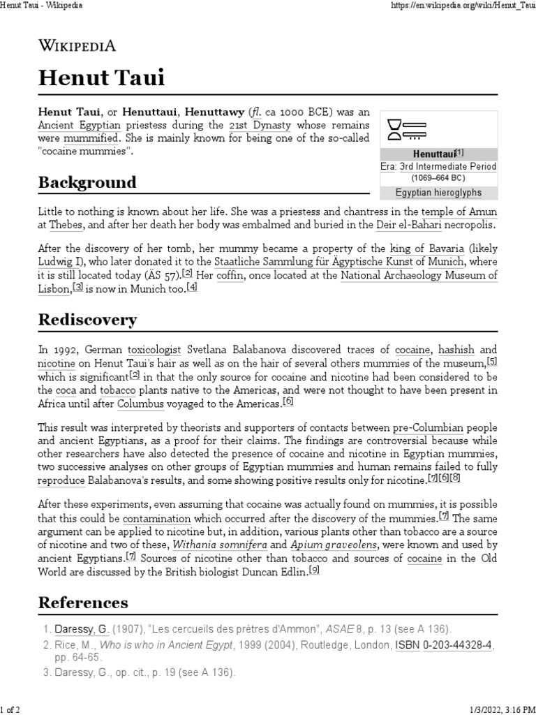 Henut Taui - Wikipedia | PDF | Ancient Egypt