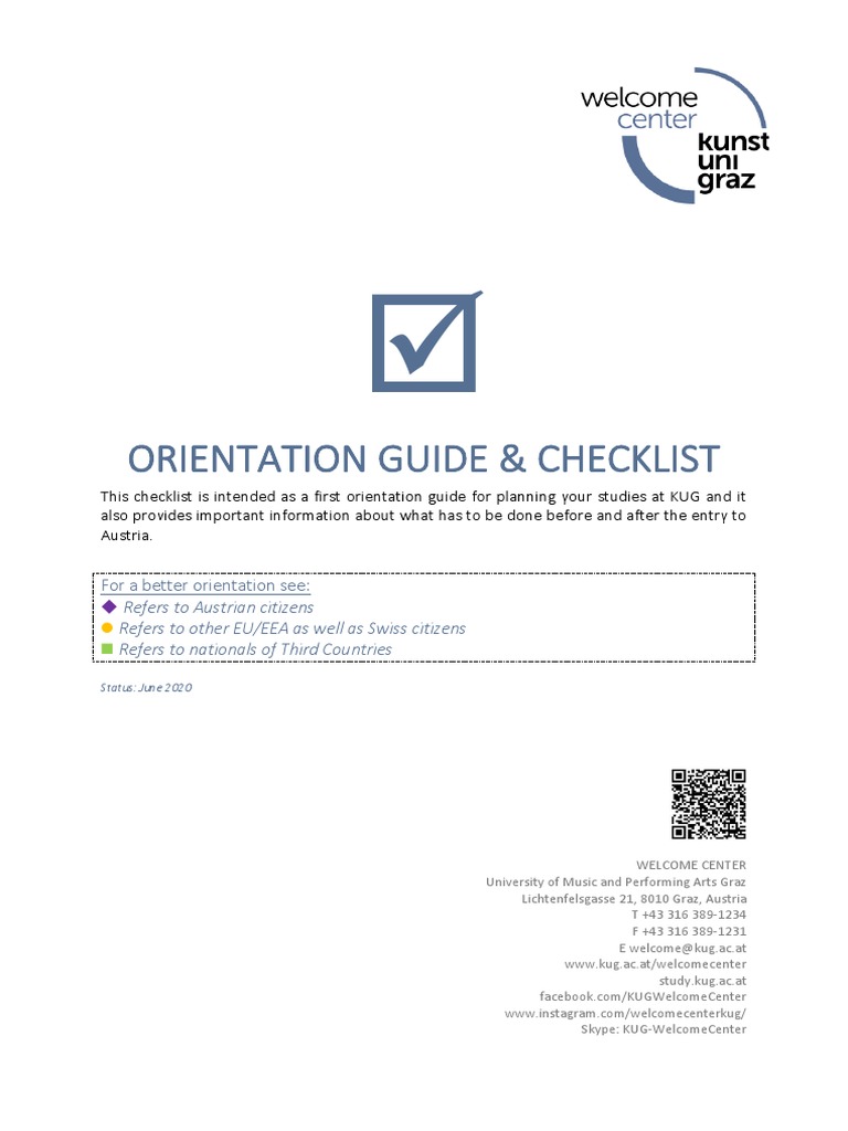 Orientation Guide & Checklist | PDF | Travel Visa | Insurance