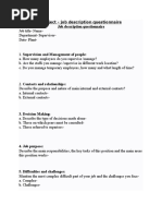 Sample Job Analysis Questionnaire and Job Description | PDF ...