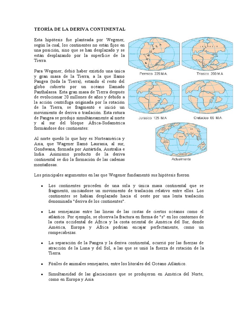 Teoría de La Deriva Continental | PDF | Placas tectónicas | Tierra