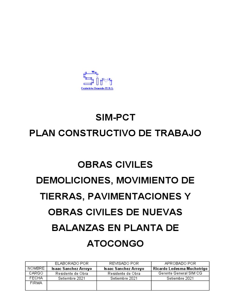 A. Sim-Pct Plan Constructivo de Trabajo | PDF | Hormigón | Topografía