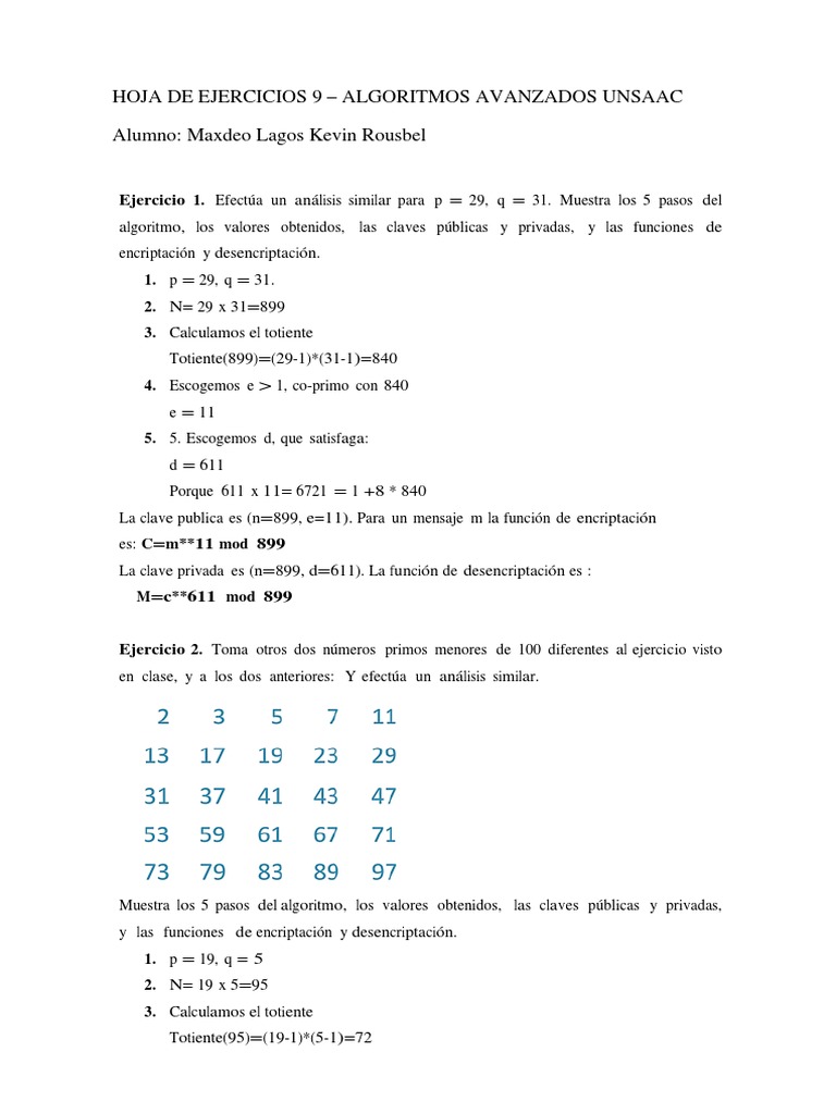 Hoja de Ejercicios 9 | PDF | Ciencias de la Computación | Matemáticas