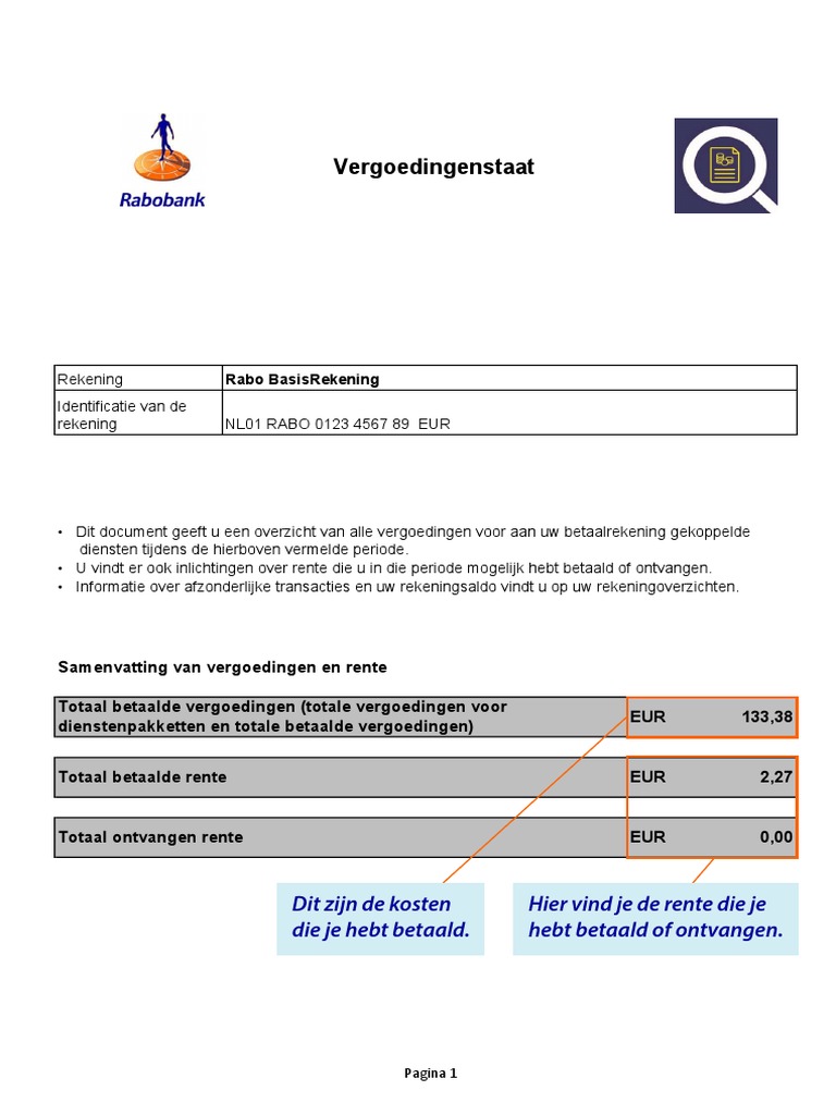 Toelichting-Vergoedingenstaat 291058352 | PDF
