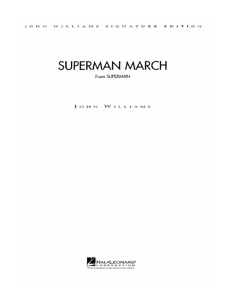 John Williams - Superman March - Orchestral Score | PDF