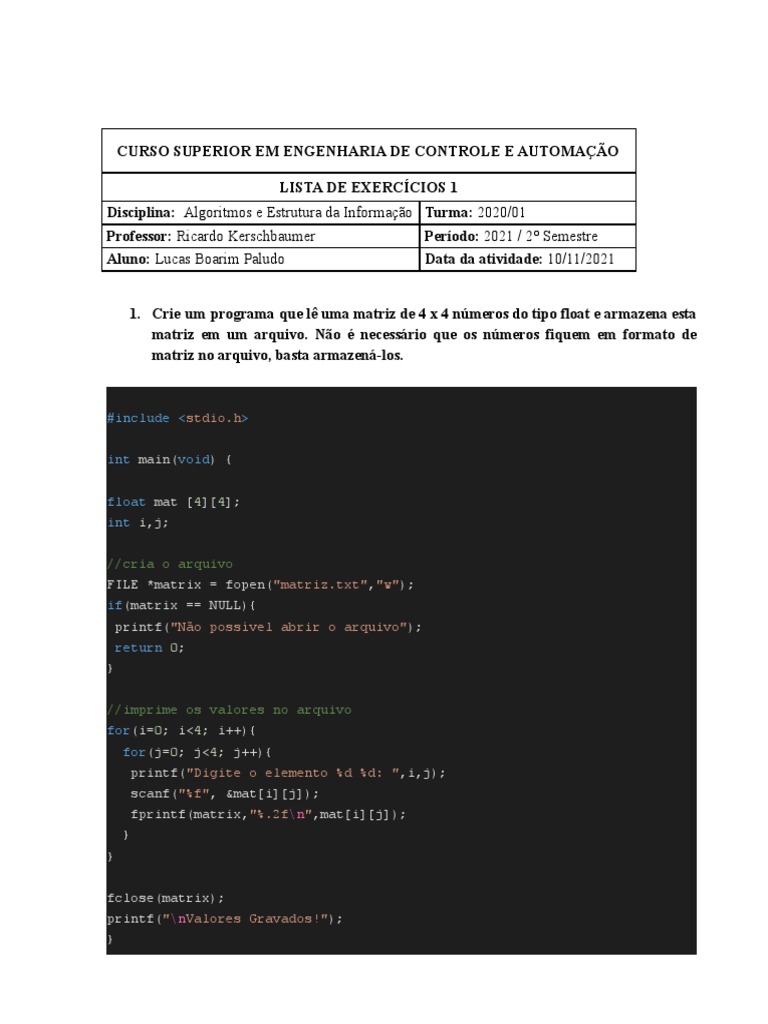 Exercícios RESOLVIDOS - Algoritmos e Estrutura da Informação | PDF ...