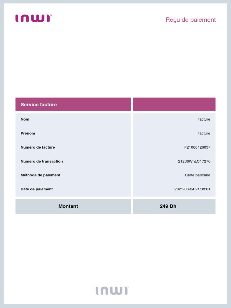 Inwi Recu de Paiement | PDF