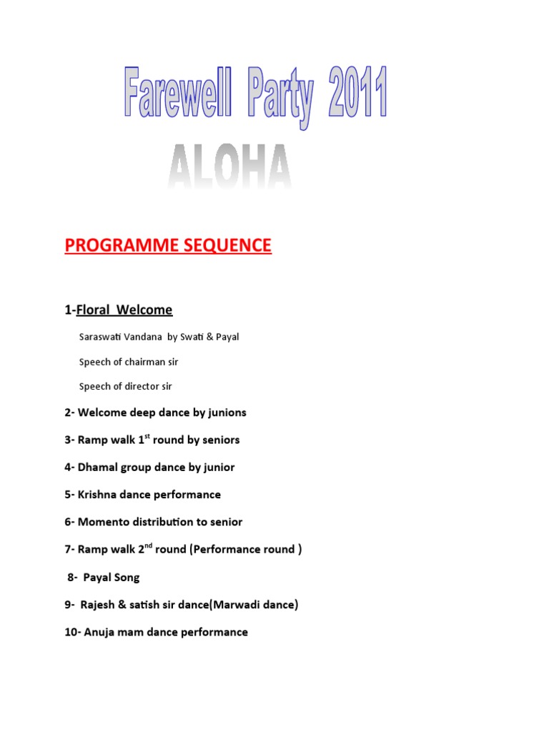 Programme Sequence | PDF