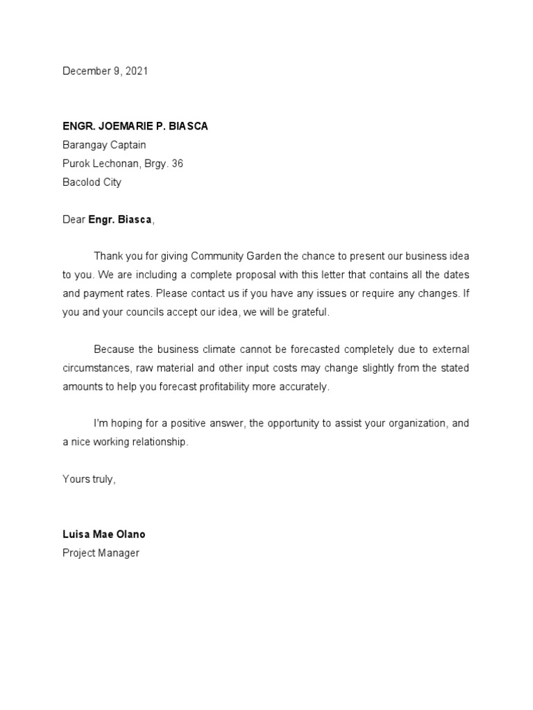 Barangay Community Garden Proposal | PDF | Foods | Agriculture