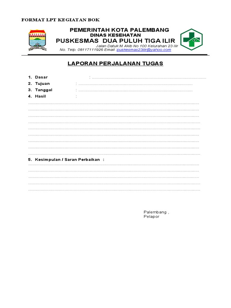 Format LPT Kegiatan Bok | PDF