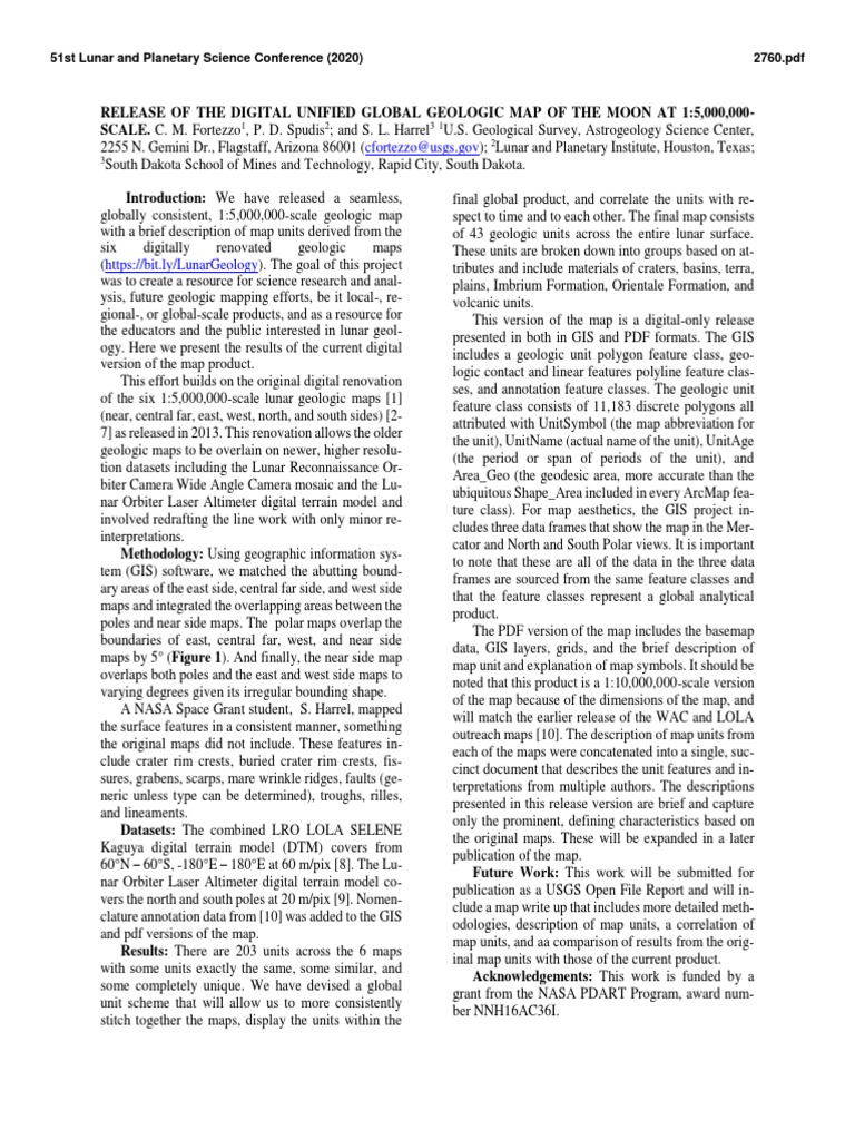 Lunar Geologic Map for Researchers | PDF | Geographic Information ...