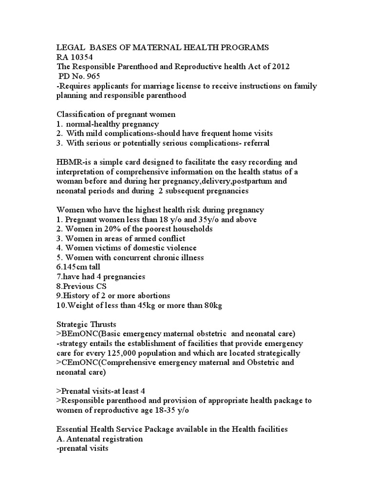 Maternal and Child Health Program | PDF | Pregnancy | Maternal Health