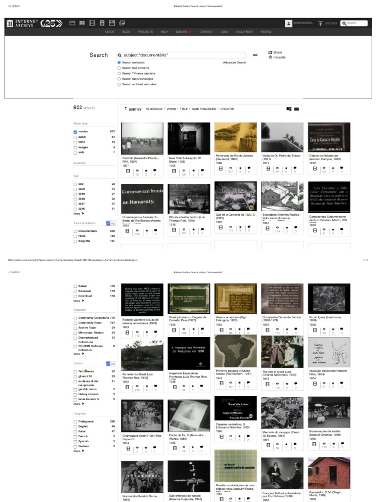Internet Archive Search Subject Documentário | PDF