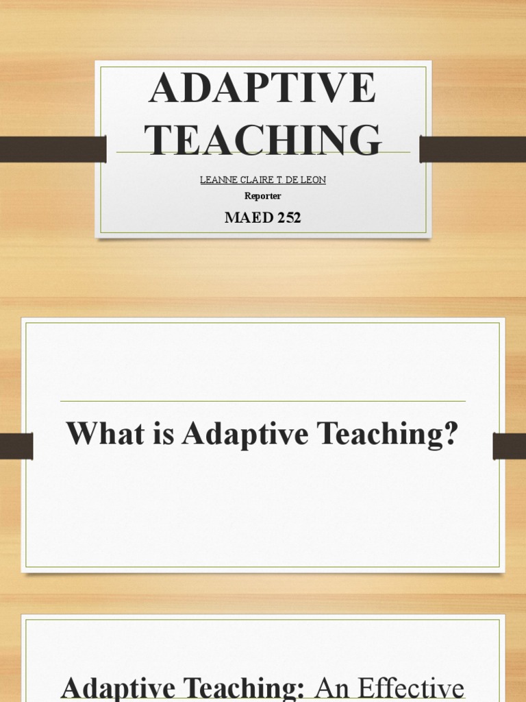 Effective Strategies for Adaptive Teaching | PDF | Career & Growth