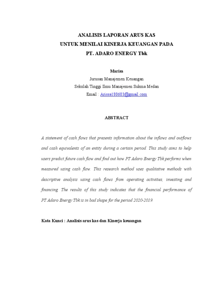 Jurnal Laporan Arus Kas Marisa | PDF