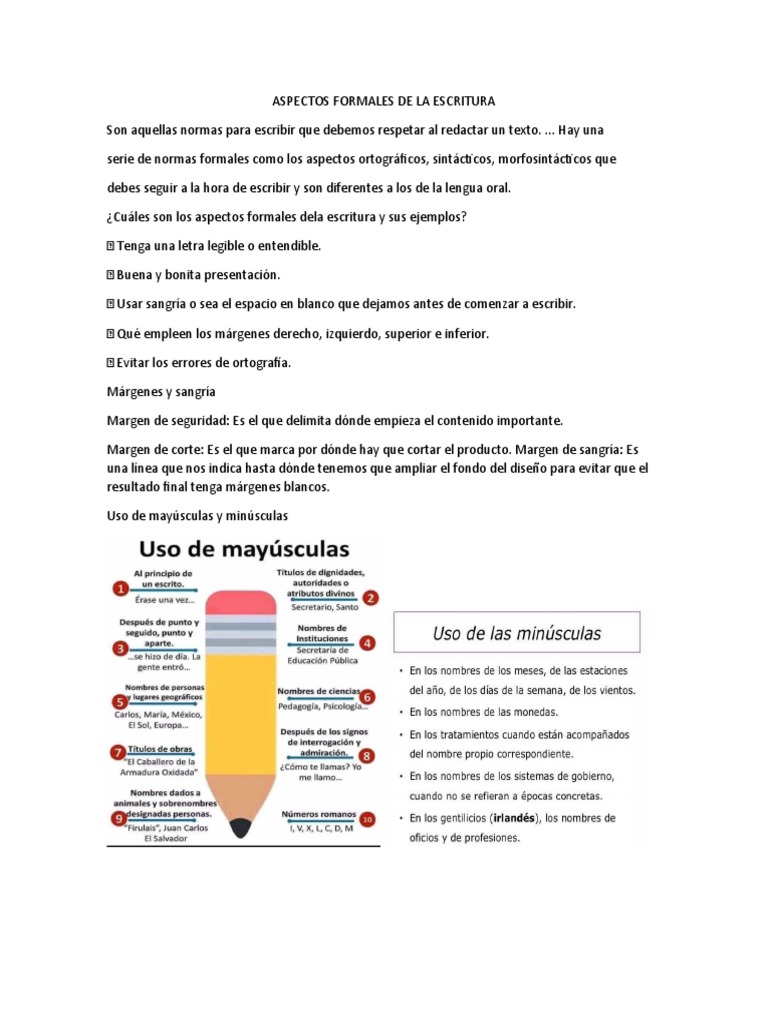 Aspectos Formales de La Escritura | PDF