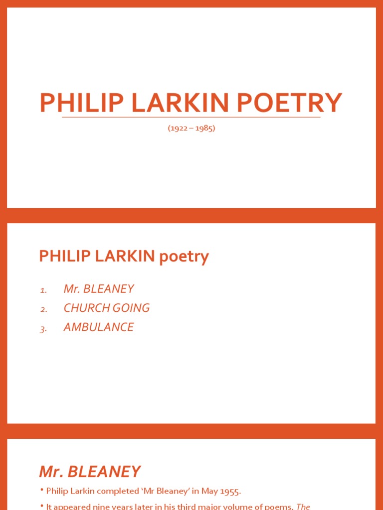 Philip Larkin Poetry | PDF | Poetry