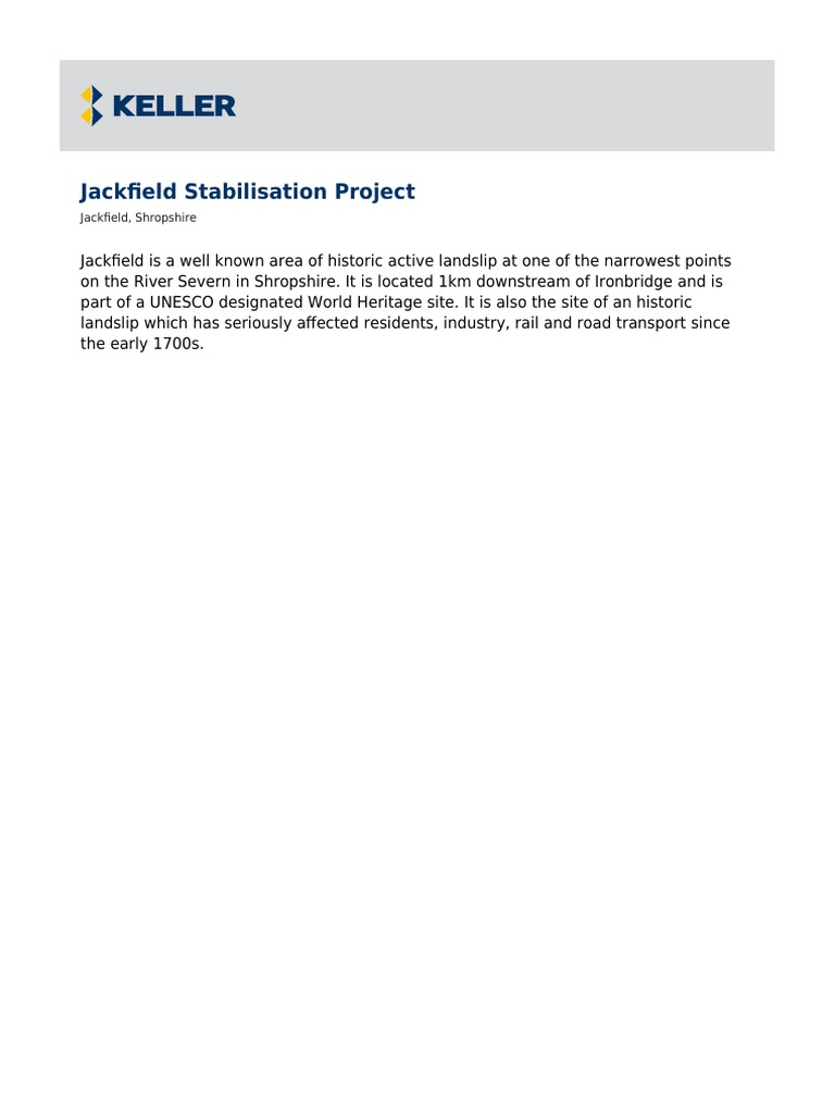 Jackfield Stabilisation Project | PDF