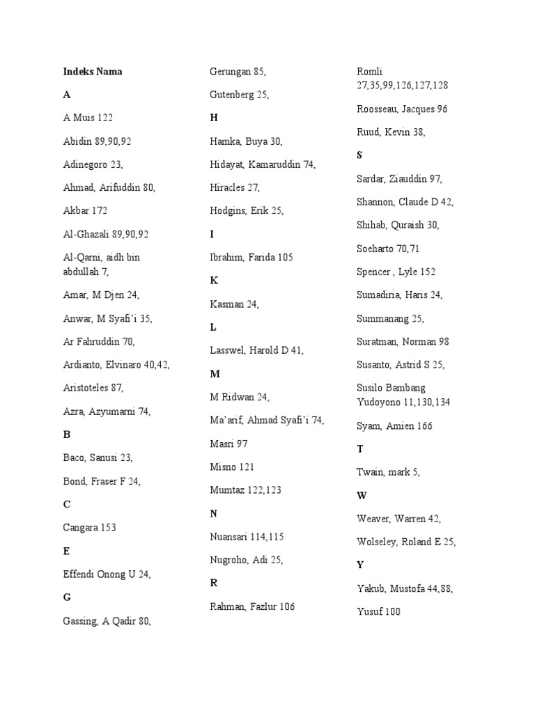 Indeks Nama | PDF