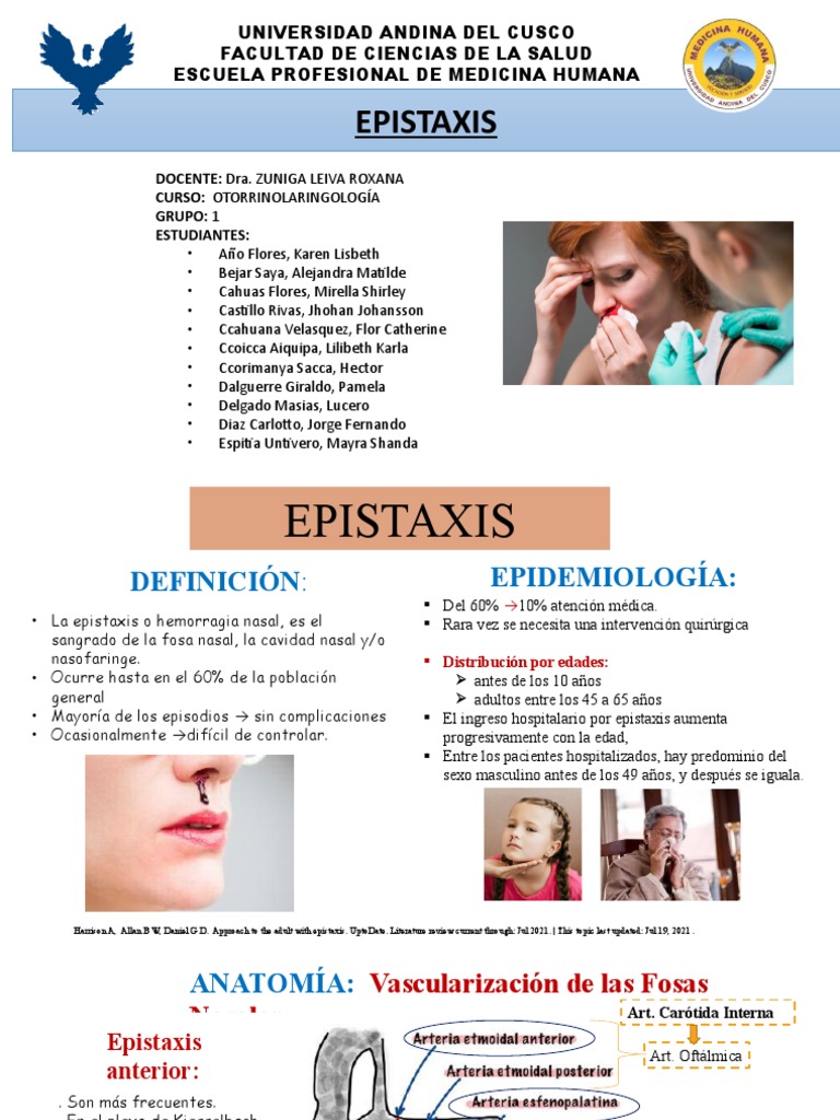 Epistaxis - Grupo 1 | PDF | Enfermedades y trastornos | Especialidades Medicas