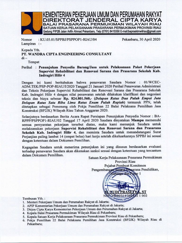 Scan SPPBJ - Supervisi - Inhil 4 - PT. WANDRA CIPTA ENGINEERING ...