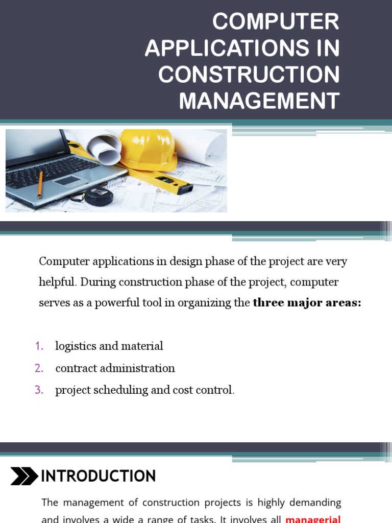 Computer Applications in Construction | PDF | Project Management | Software