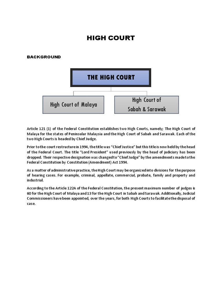 High Court In Malaysia Pdf Jurisdiction Common Law