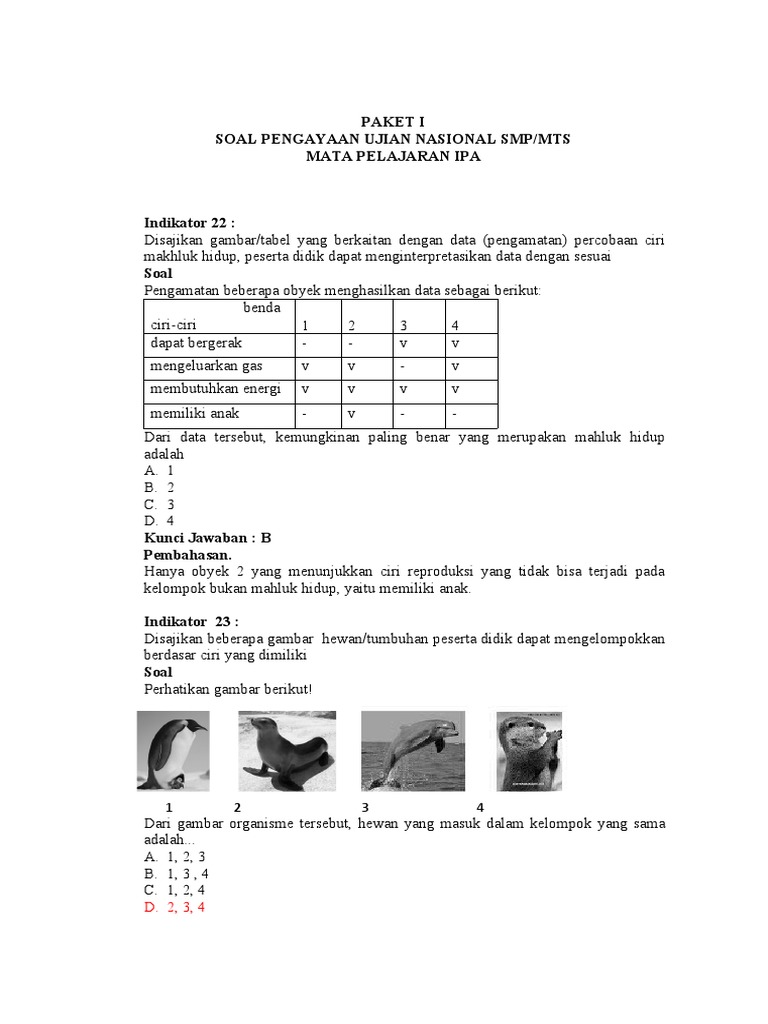 Paket A Soal Ipa Bio Oke | PDF | Sains & Matematika