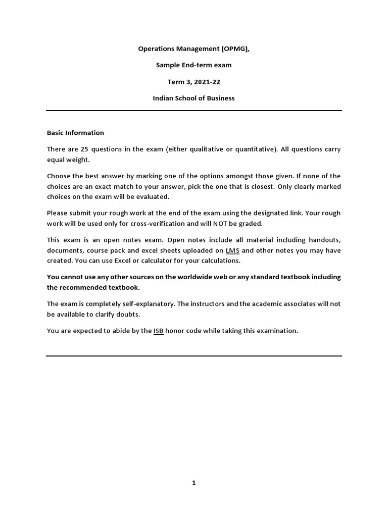 Sample End Term - Answers | PDF | Standard Deviation | Inventory