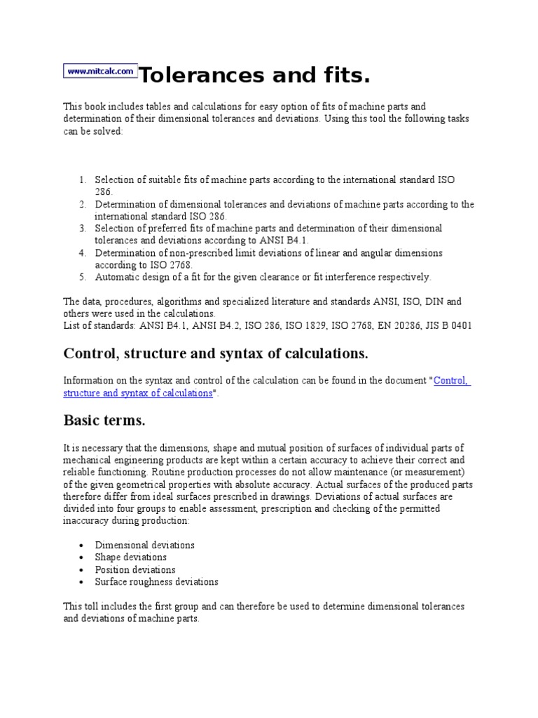 Chapter The ISO System Of Limits And Fits Tolerances And, 59% OFF