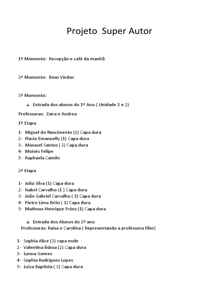 Projeto Super Autor | PDF