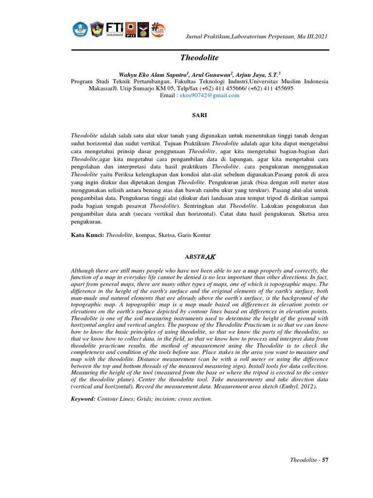 Jurnal Theodolite | PDF