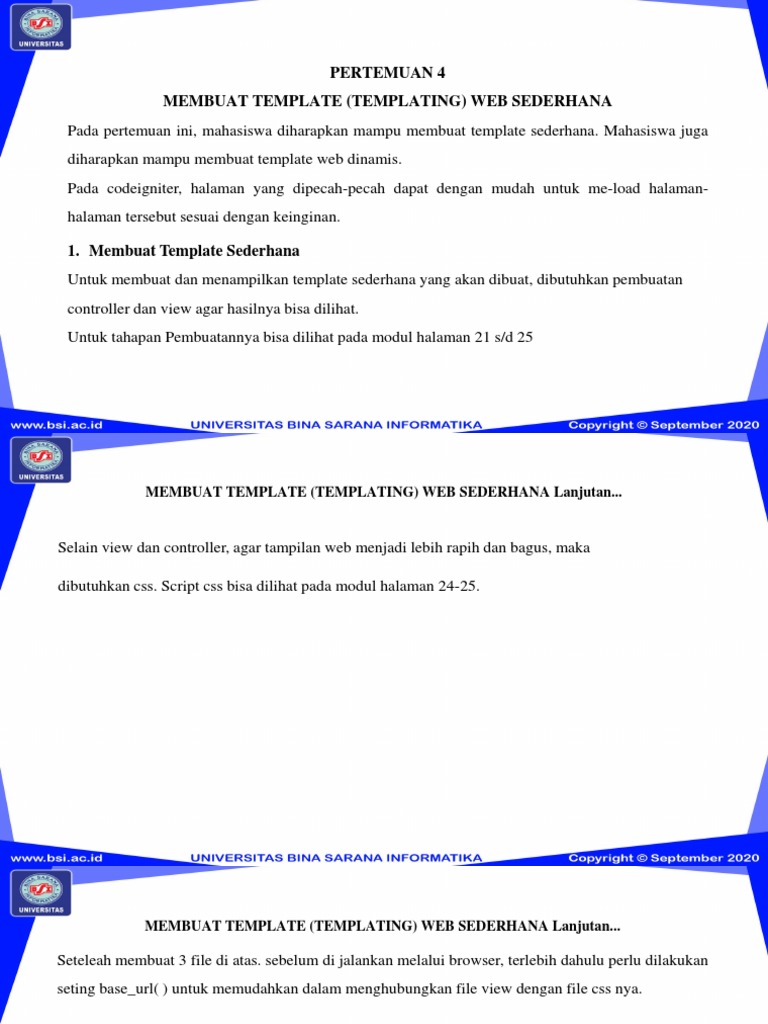 Pertemuan 4 Membuat Template (Templating) Web Sederhana | PDF