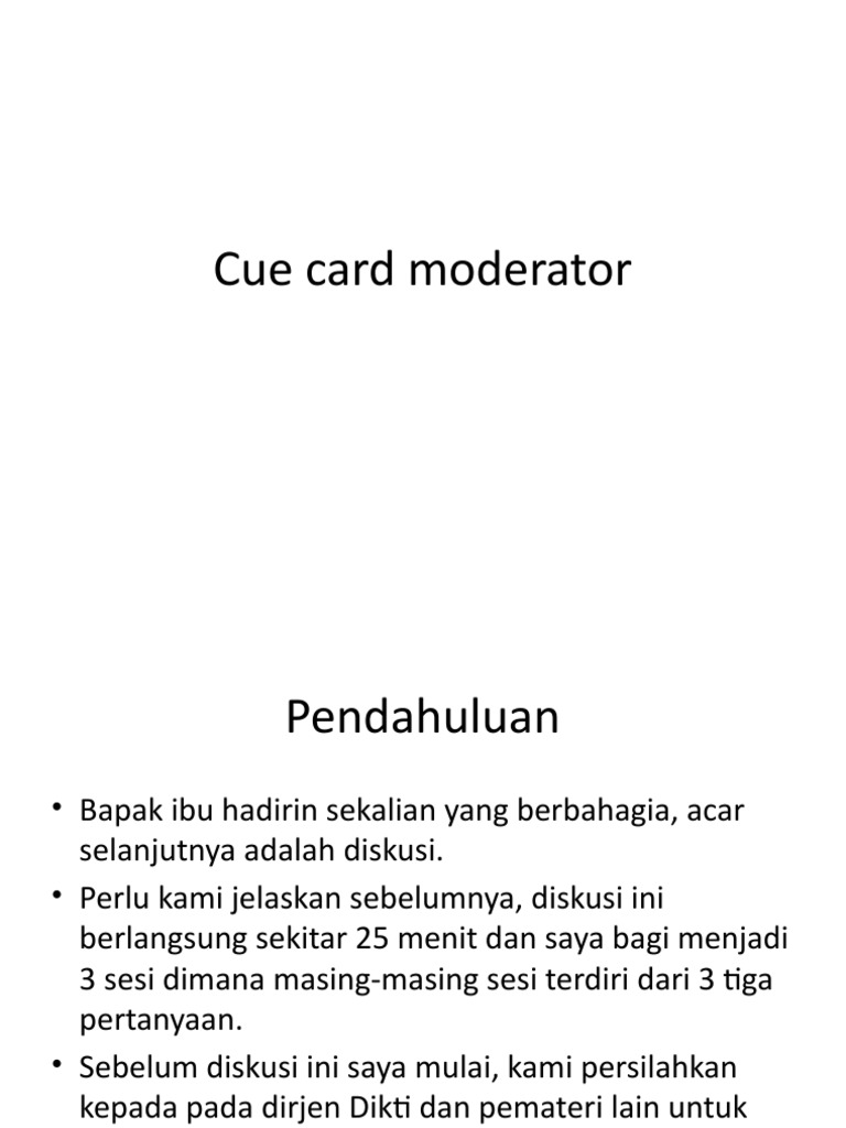 Cue Card Moderator | PDF