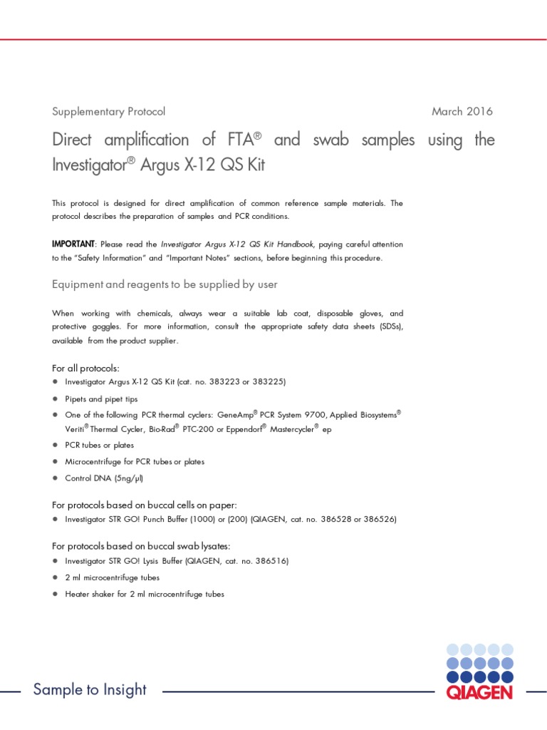 INV06 Direct Amplification of FTA and Swab Samples Using The ...