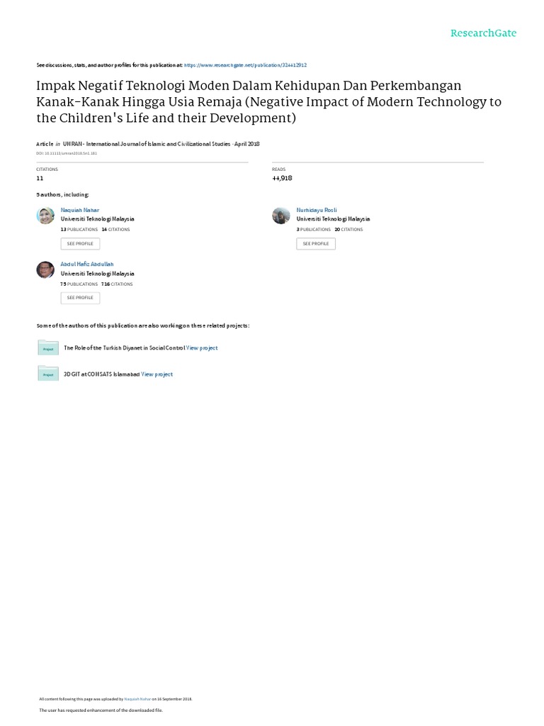 Impak Negatif Teknologi Moden Dalam Kehidupan Dan | PDF | Ilmu Sosial | Seni