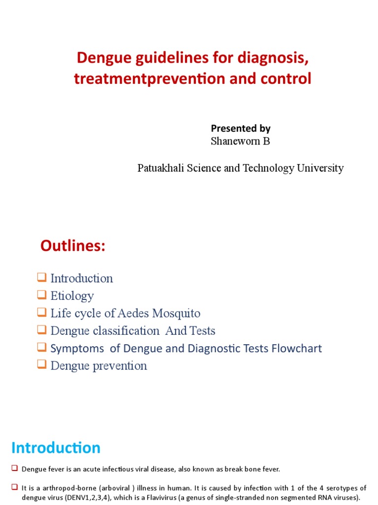 Dengue Guidelines For Diagnosis, Treatmentprevention and Control | PDF