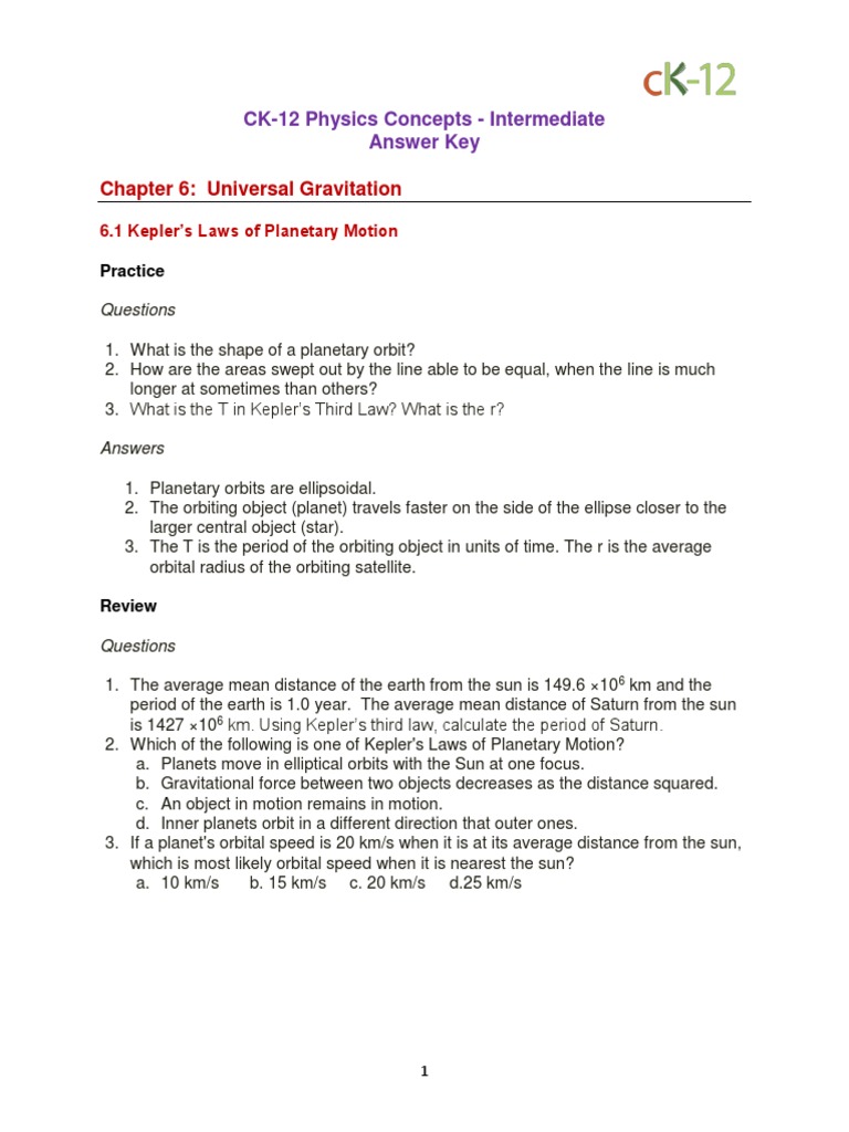 Universal Gravitation and Kepler's Laws | PDF | Orbit | Weightlessness