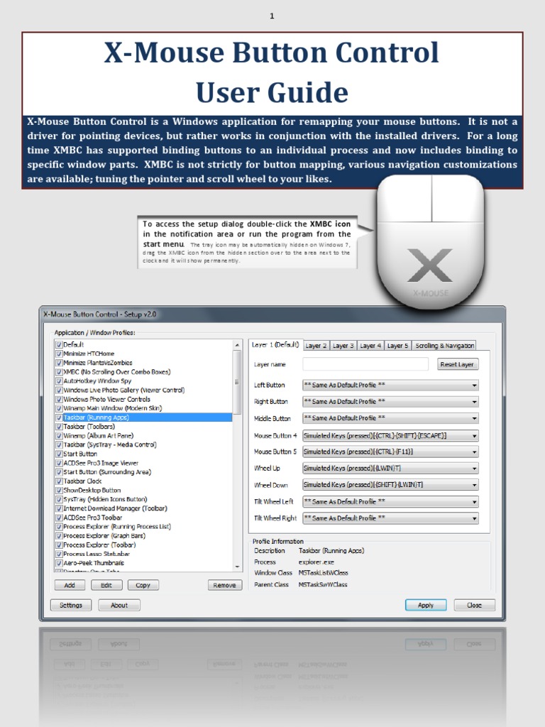 X-Mouse Button Control User Guide | PDF | Icon (Computing) | Keyboard Shortcut