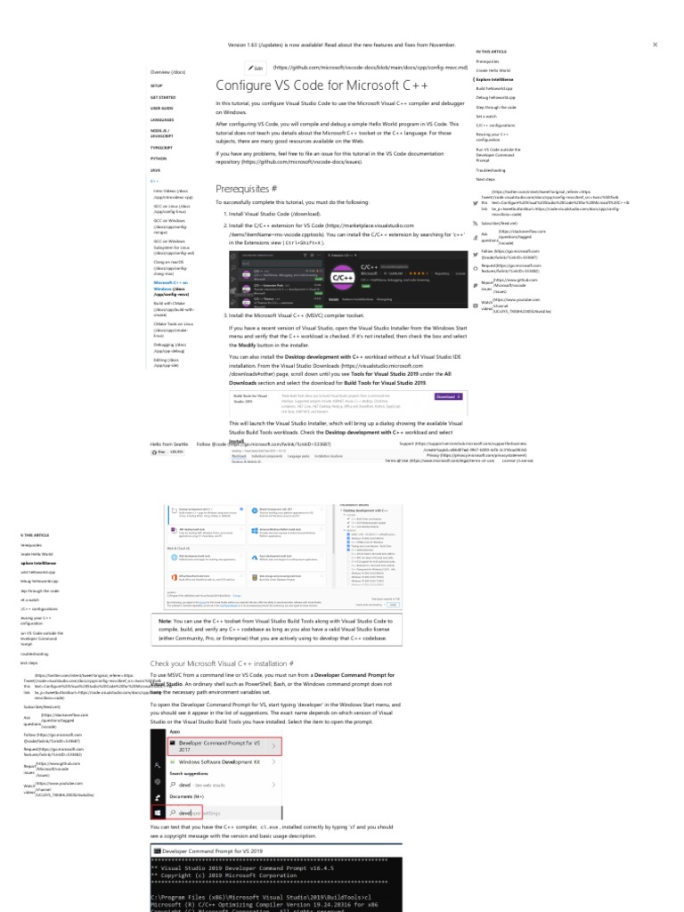 Configure Visual Studio Code For Microsoft C++ | PDF | Microsoft Visual ...