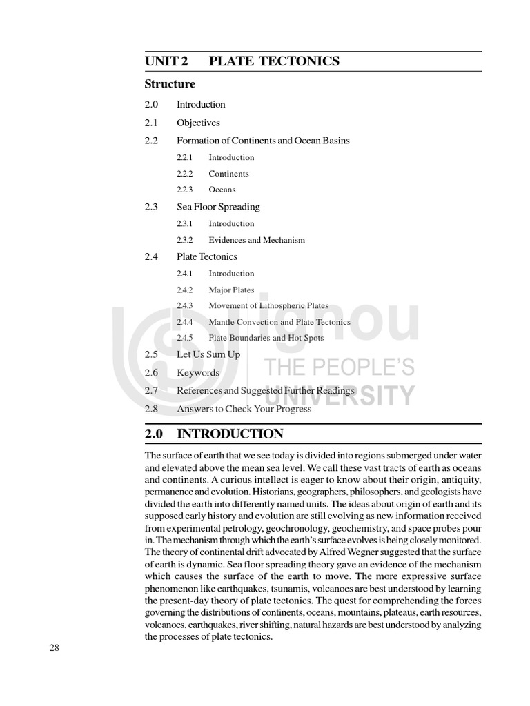 Unit 2 Plate Tectonics: Structure | PDF | Plate Tectonics | Earth